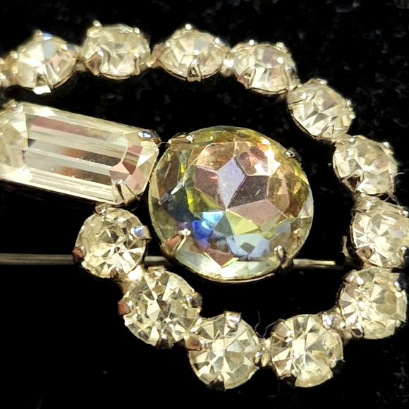 Jewelry | Vintage Celestial Prism With Rivoli Rhinestone Brooch | Poshmark